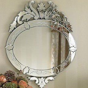 China Crown Design Hanging Venetian Wall Mirror 55 * 83cm Size Custom Shape / Color supplier
