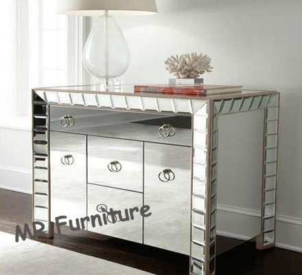 China Sophia Design Mirror Furniture Set 3 Drawers Glass Mirror Dresser Table supplier