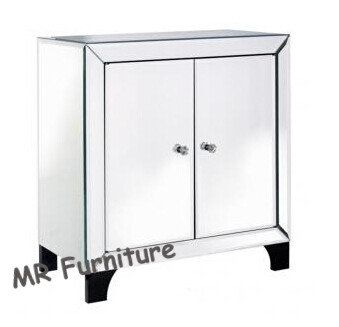 China 2 Doors Mirrored Side Board Cabinet For Living Room / Bedroom Custom Size supplier