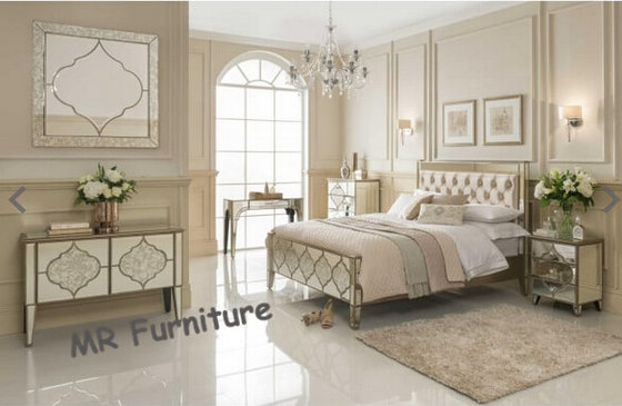 China Unique Mirror Furniture Set For Bedroom Venetian Design Queen Size Bed supplier