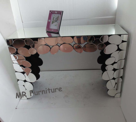 China Beveled Mirrored Console Table 110 * 40 * 76cm H Size Full Silver Color supplier