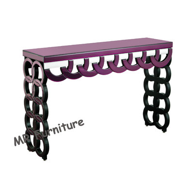China Purple Mirrored Hall Table , 100 * 35 * 78cm Glass Mirror Hallway Console Table supplier