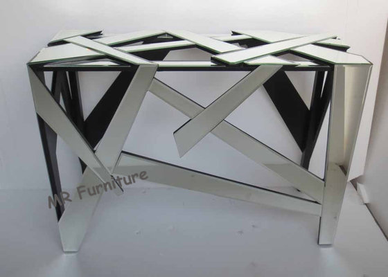 China Antique Mirrored Console Table Geometry Design 112 * 40 * 76cm Size supplier
