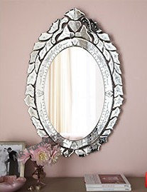 China Living Room Venetian Style Mirrors , Wall Mounted Venetian Vanity Mirror supplier