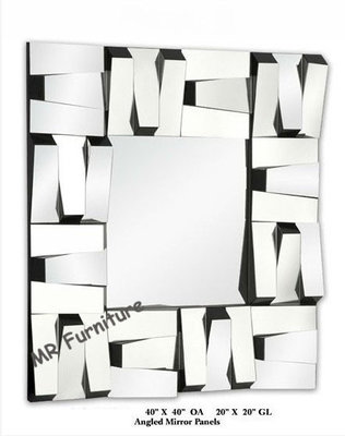 China Square Stella 3D Wall Mirror For Hotel / Home Beveled Edge Mirror supplier