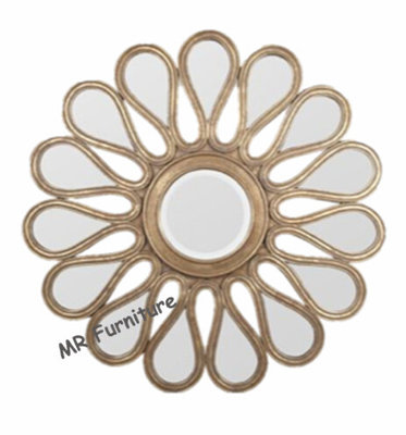 China Mosaic Shell Mirrored Metal Wall Art , Decorative Round Mirror Wall Art supplier