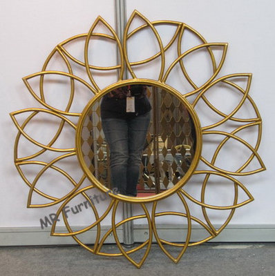 China Bathroom Metal Mirror Wall Decor Gold Iron Frame Powder Coating Gold Iron Frame supplier