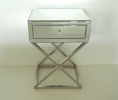China Unique Design Mirrored Accent Table , One Drawers Mirrored Living Room Table supplier