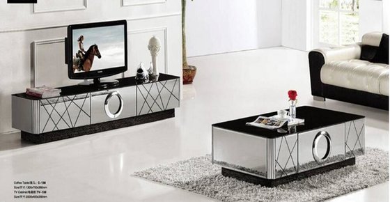 China One Drawer Mirrored TV Stand For Living Room 180 * 45 * 45cm Size supplier