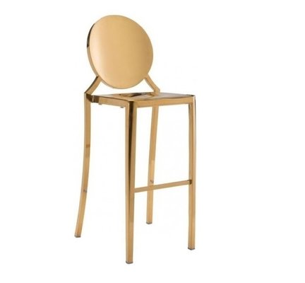 China Hot sales Gold Stackable Stainless Steel frame Round back Armless Bar Chair Barstool supplier