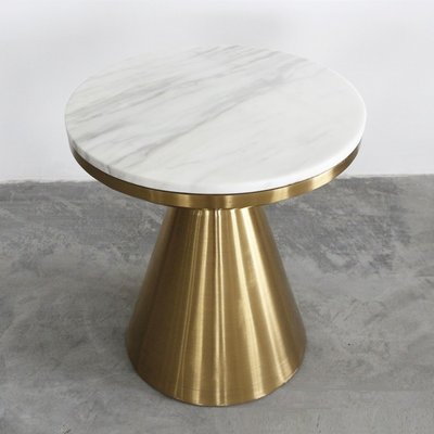 China Contemporary design Round Gold stainless steel Marble top Bistro table Coffee table Pub table for hotel Club Cafe supplier