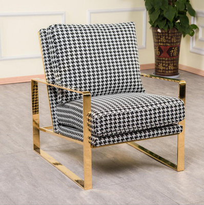 China Modern Design Leisure Stainless Steel Swallow Gird upholstery Arm chair Sofa chair for Hotel Living room supplier