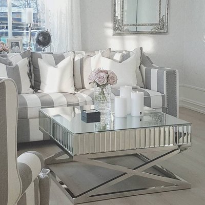 China Contemporary design X shape Mirrored Stainless Steel Side Table Console table supplier