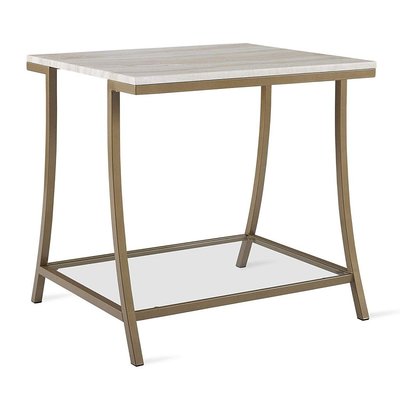 China Modern Style 2 Layers Metal Frame Faux marble top Corner table End table Bed side table supplier