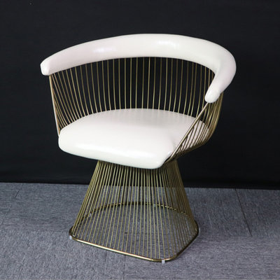 China Contemporary PU leather upholstery up metal frame wire lounge chair supplier