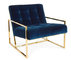 Navy Blue Chair With Metal Frame , Velvet Relax Metal Frame Accent Chair supplier