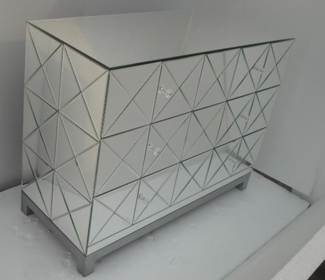 Fashion Dressing Mirrored Bedroom Side Tables MDF Glass Mirror Material supplier