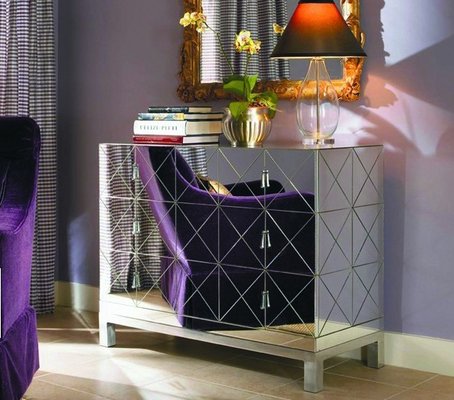 Fashion Dressing Mirrored Bedroom Side Tables MDF Glass Mirror Material supplier