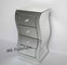 S Shape Silver Mirrored Chest , 4 Drawers Mirrored Bedroom Dresser Wooden Base supplier