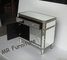 Two Doors Modern Mirrored Nightstand , Gold Color Mirrored Glass Nightstand supplier