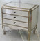 Vintage Mirrored 3 Drawer Bedside Table , Wooden Mirrored Chest Nightstand supplier
