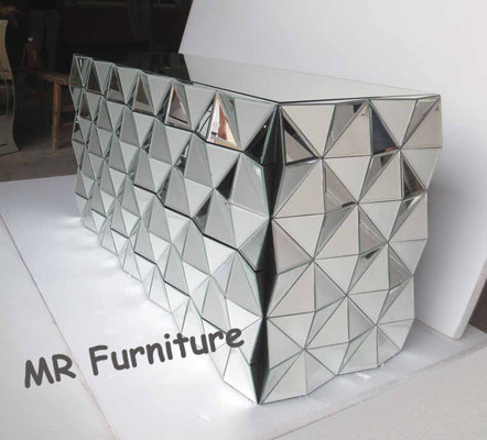 3D Faceted Mirrored Bedroom Chest With 8 Drawers Wooden Material Body supplier