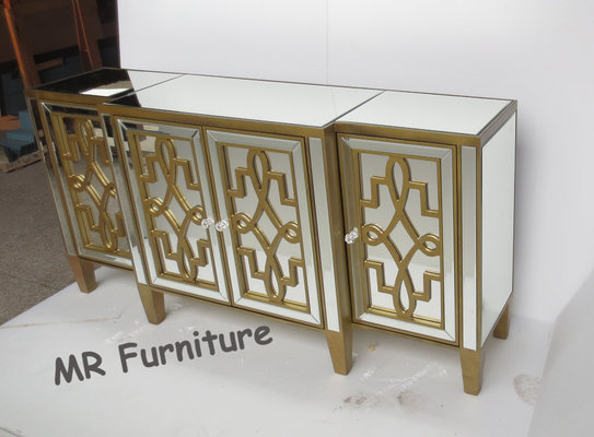 Patterns Mirror Side Board , W160 * D40 * H80cm Mirrored Buffet Cabinet supplier