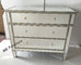 3 Drawers Silver Mirrored Nightstand , Bedroom Mirrored Glass Bedside Table supplier
