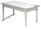 Sophia Silver Glass Dining Table , 160 * 90 * 75cm Mirror Dining Room Table supplier