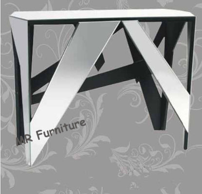 Antique Mirrored Console Table Geometry Design 112 * 40 * 76cm Size supplier