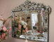 Hanging Large Venetian Wall Mirror Etching Flowers Bridal Wedding Design supplier