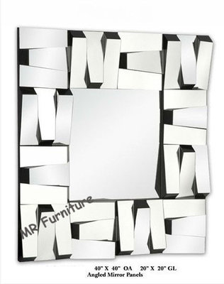 Square Stella 3D Wall Mirror For Hotel / Home Beveled Edge Mirror supplier