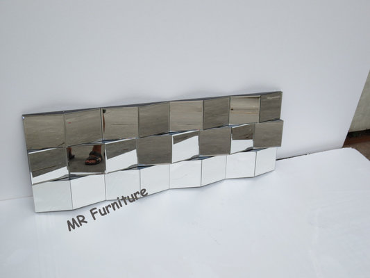 Faceted Angled Modern Wall Mirrors Decorative For Bedroom / Dining Room supplier