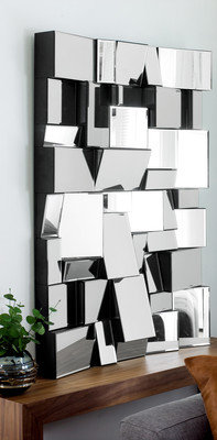 Decorative Faceted Wall Mirror , 80 * 110cm Size 3D Living Room Wall Mirror supplier