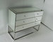 Stainless Steel Base Mirrored Cabinet Chest , Antique Mirror Table 3 Drawers Chest supplier