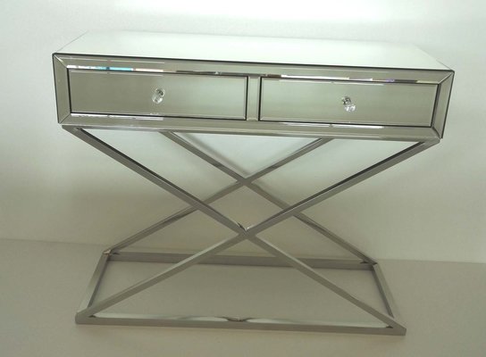 Hallway Stainless Steel Mirror Tables Furniture With 2 Drawers Unique Design supplier