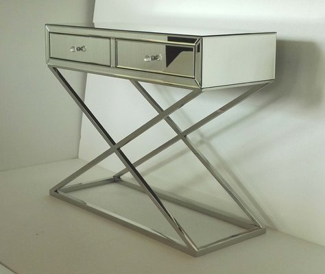 Hallway Stainless Steel Mirror Tables Furniture With 2 Drawers Unique Design supplier