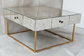 Large Size Square Mirrored Coffee Table Antique Gold Leaves Finish supplier