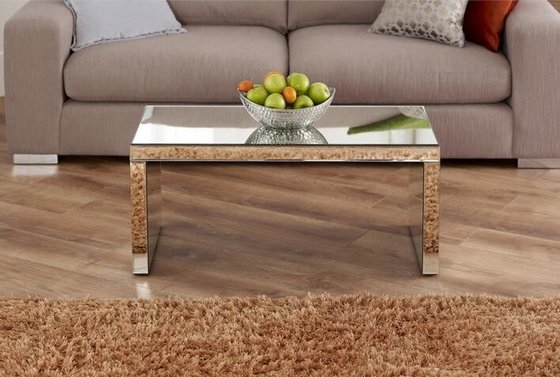 Simple Design Antique Mirror Coffee Table , Modern Mirrored Couch Table supplier