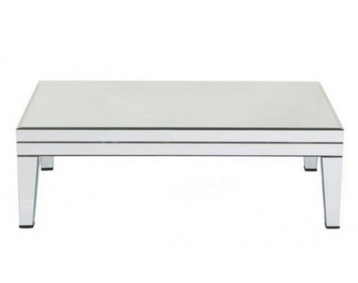 Beveled Edge Rectangular Mirrored Coffee Table For Living Room Clear Mirror Color supplier