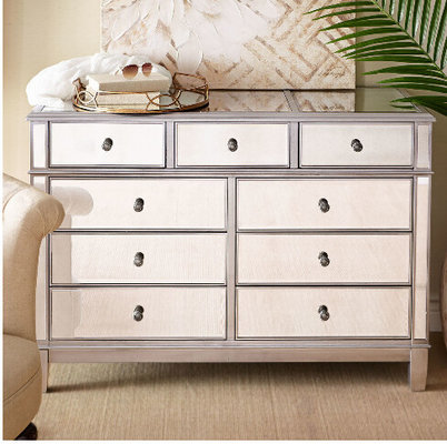 Modern Mirrored Sideboard Table , 9 Drawers Antique Mirrored Sideboard supplier