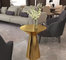 Contemporary design Round Gold stainless steel Bistro table Corner table Pub table for hotel Club Cafe supplier