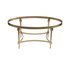 Contemporary Oval Shape Tempered Glass Top Stainless Steel Frame Coffee Table supplier