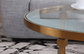 Contemporary Oval Shape Tempered Glass Top Stainless Steel Frame Coffee Table supplier