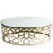 Luxury Oval Coffee Table Stainless Stain frame Artificial Marble Top for Living Room supplier