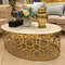 Luxury Oval Coffee Table Stainless Stain frame Artificial Marble Top for Living Room supplier