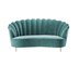 Modern Leisure Golden Stainless Steel Legs Embered Green fabric Lounge Sofa 2-3 seater for Hotel Living room supplier