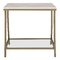 Modern Style 2 Layers Metal Frame Faux marble top Corner table End table Bed side table supplier
