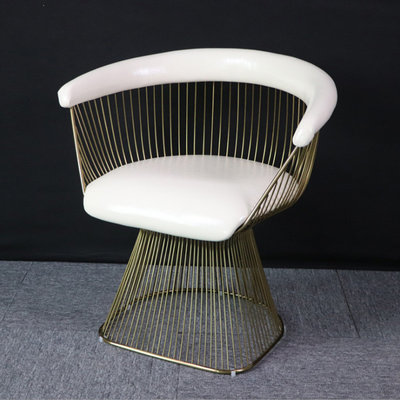 Contemporary PU leather upholstery up metal frame wire lounge chair supplier