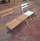 Outdoor garden restaurant furniture steel folding chair X shape wood slat chair supplier